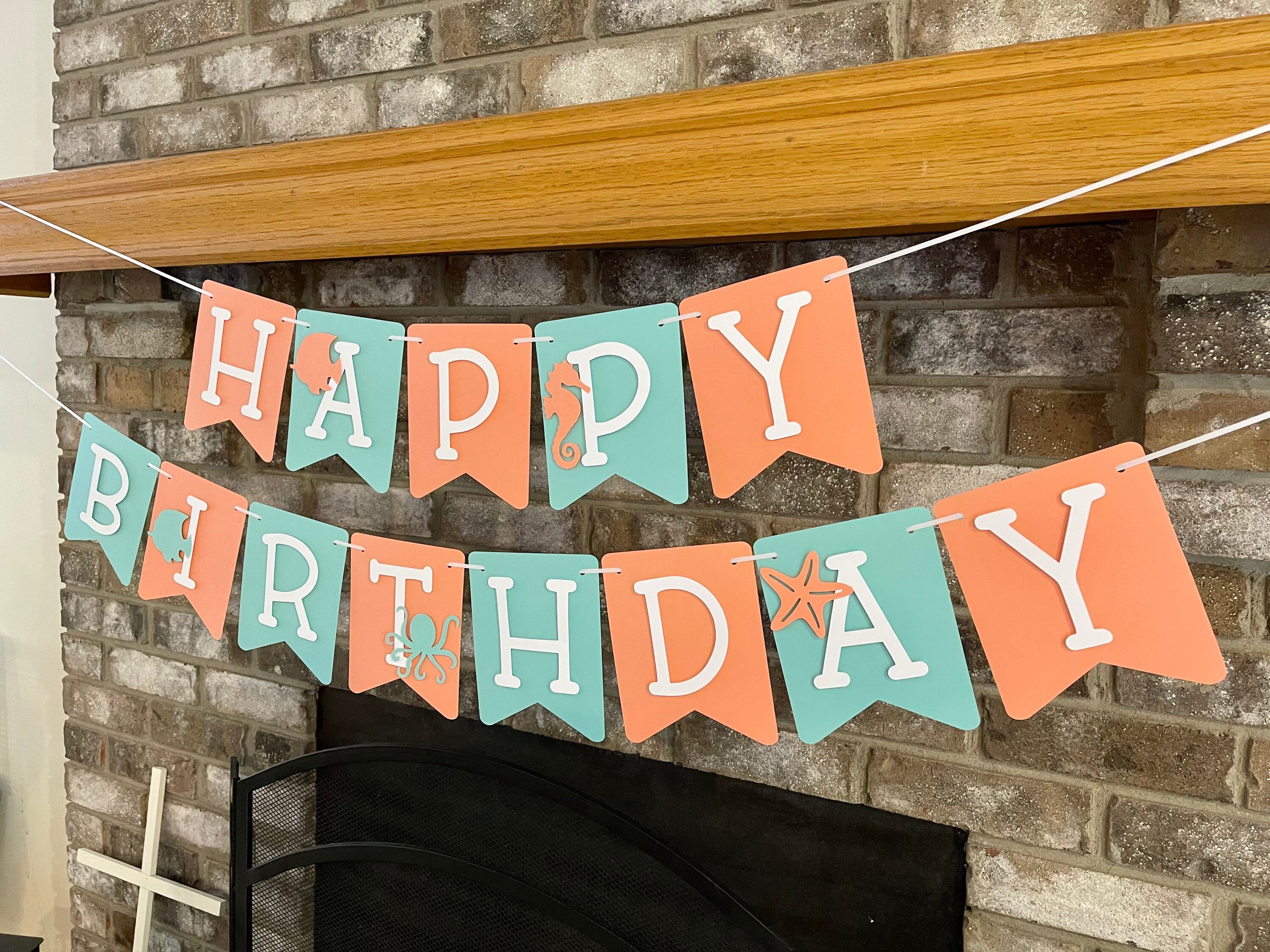 Ocean Themed Birthday Banner Underwater Sea Theme Girls | Etsy