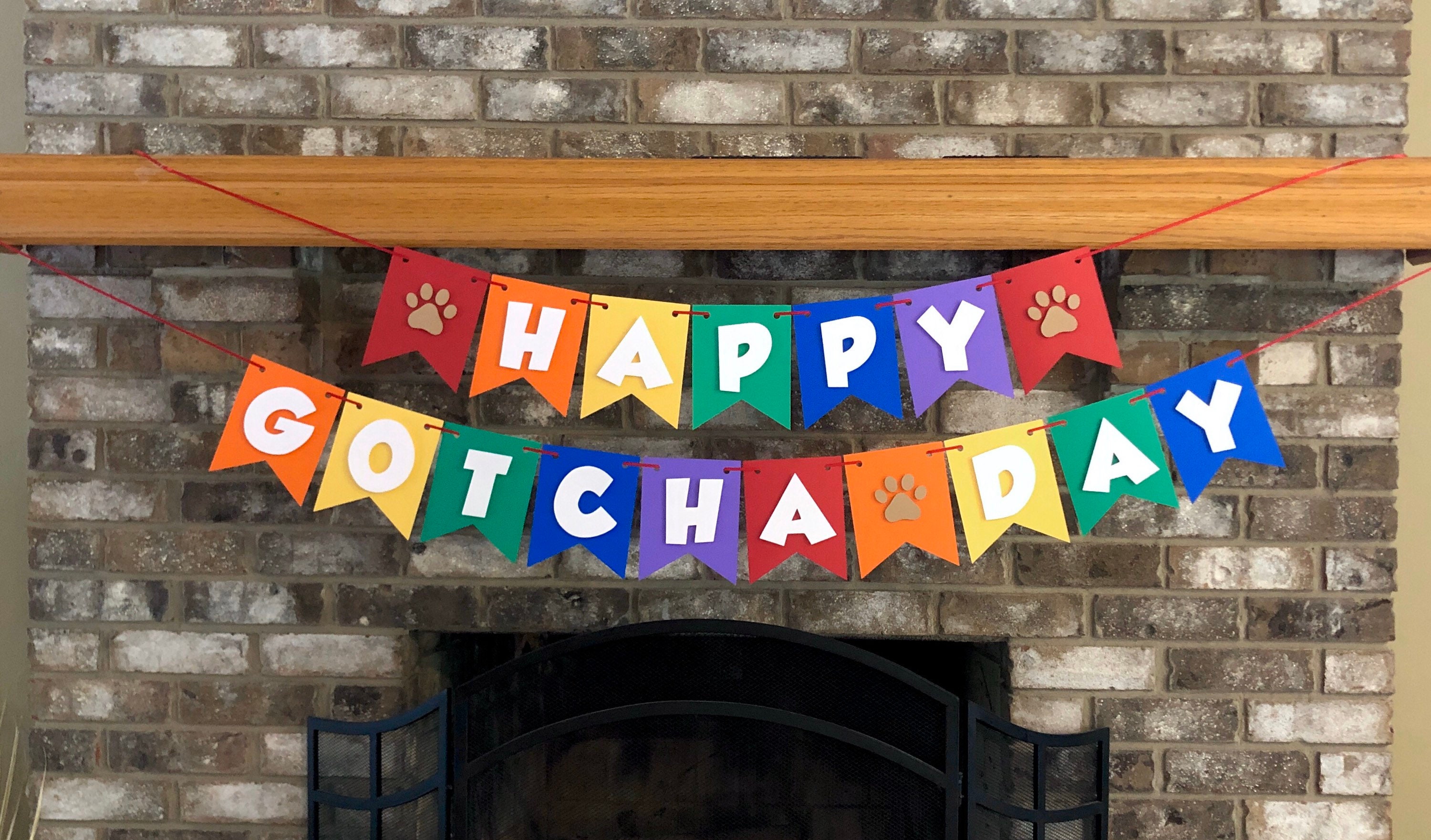 Happy Gotcha Day Dog Banner Puppy Party Rainbow Adoption - Etsy