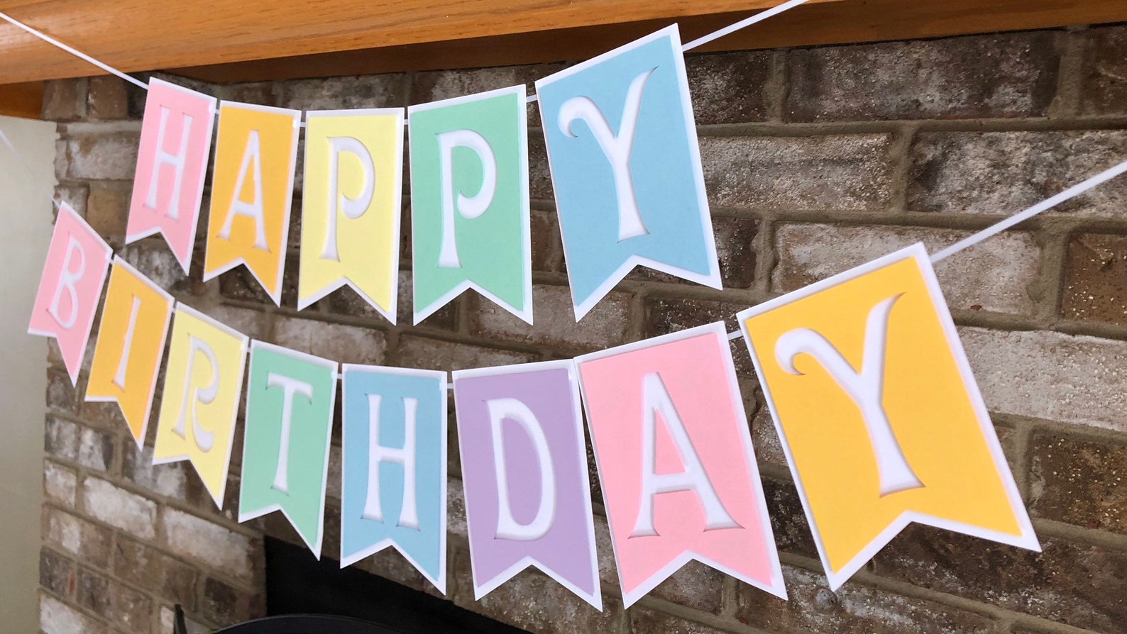 Rainbow Birthday Banner Pastel Themed Party First Birthday | Etsy