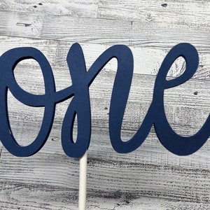 One Cake Topper, Blue First Birthday Decoration, Happy 1st Birthday - Etsy