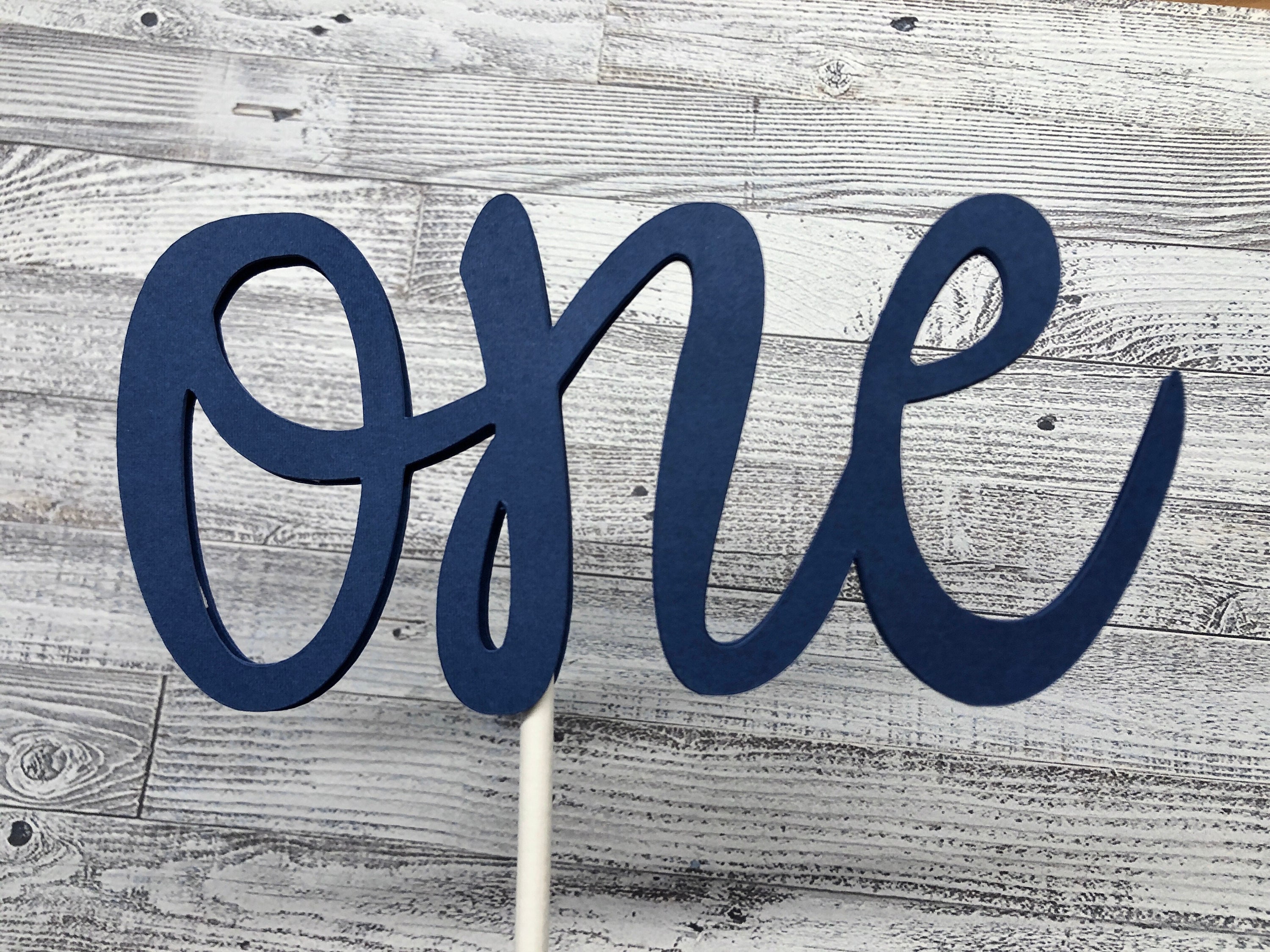 One Cake Topper Blue First Birthday Decoration 1 Smash - Etsy