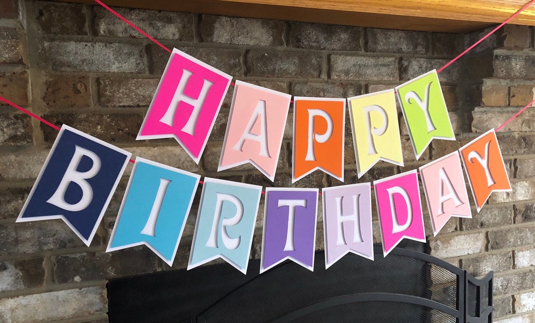 Rainbow Banner Rainbow Decorations, Happy Birthday Theme Banner - Etsy