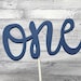 One Cake Topper Blue First Birthday Decoration 1 Smash - Etsy