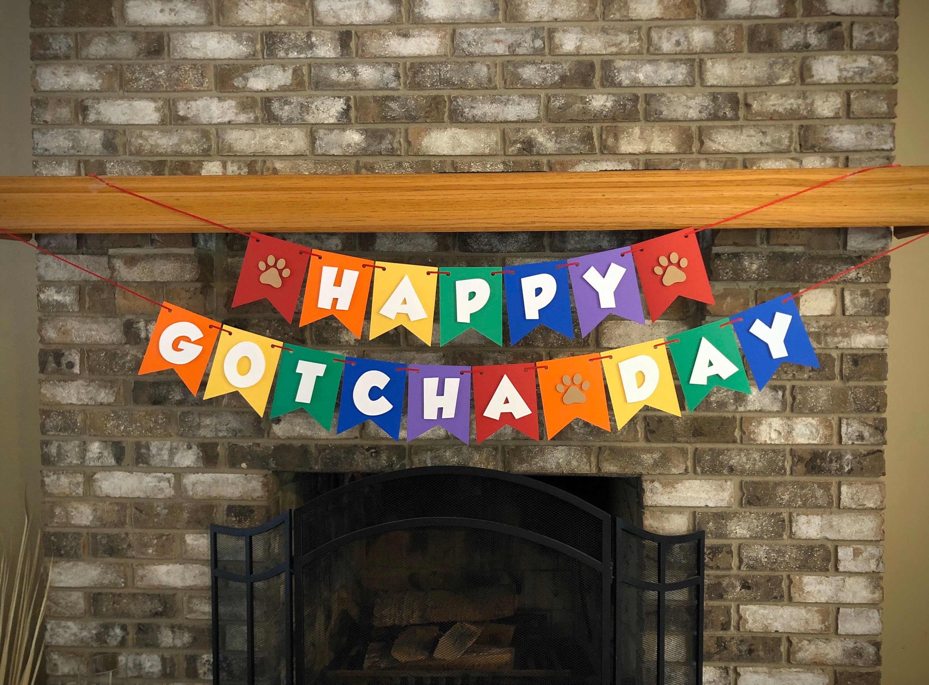 Happy Gotcha Day Dog Banner, Puppy Party Adoption Sign - Etsy