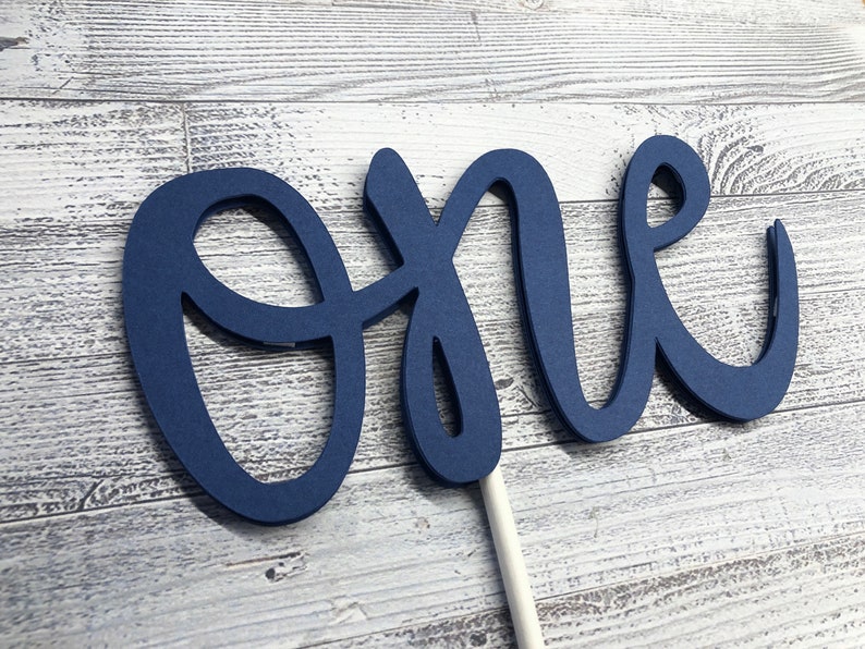 One Cake Topper Blue First Birthday Decoration 1 Smash - Etsy