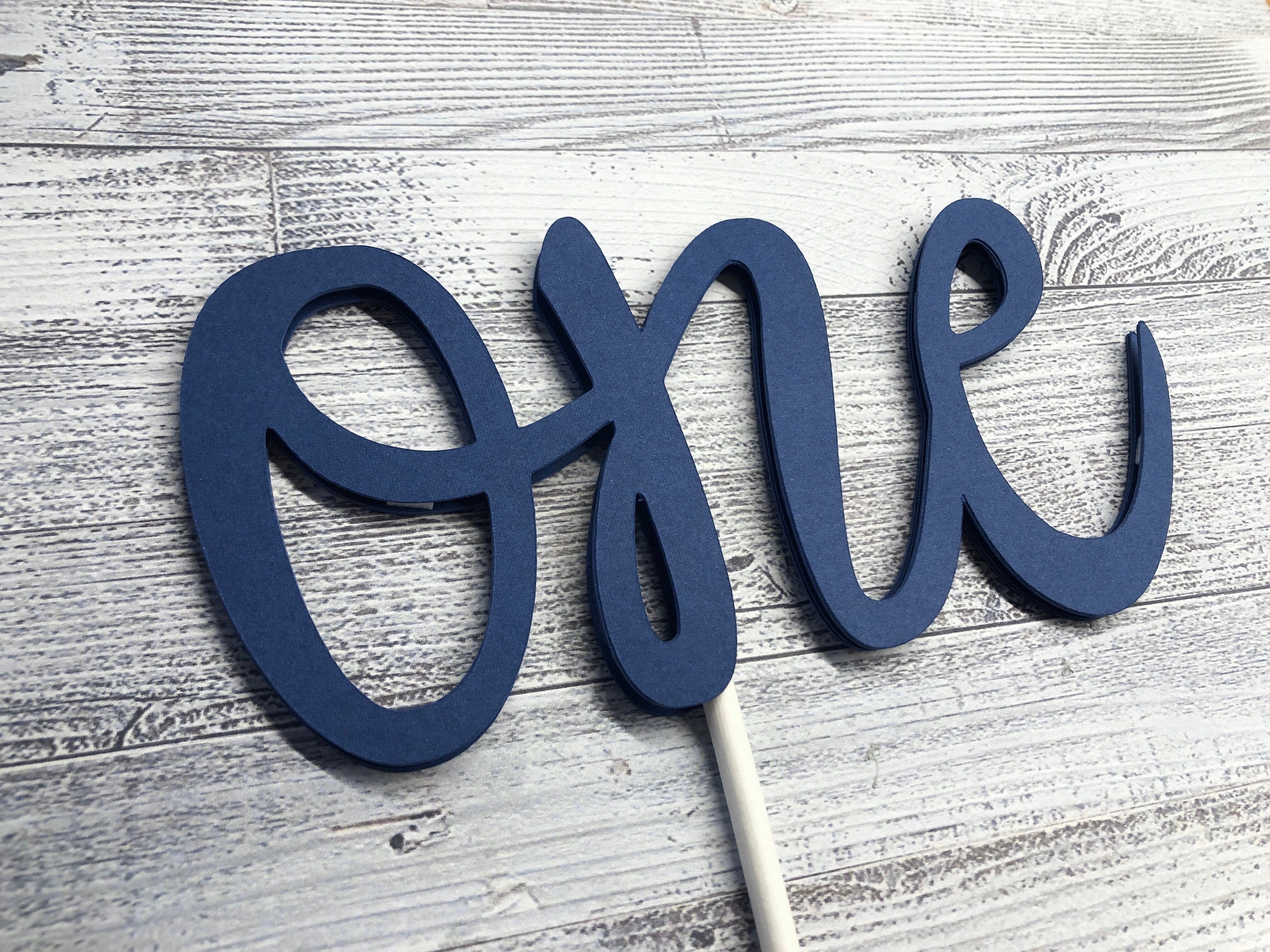 One Cake Topper, Blue First Birthday Decoration, Happy 1st Birthday ...