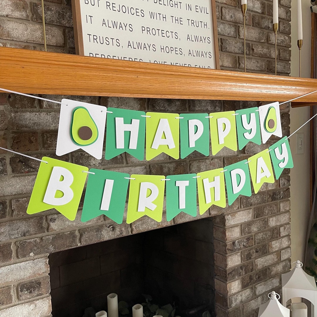 Avocado Happy Birthday Banner, Holy Guacamole Party - Etsy