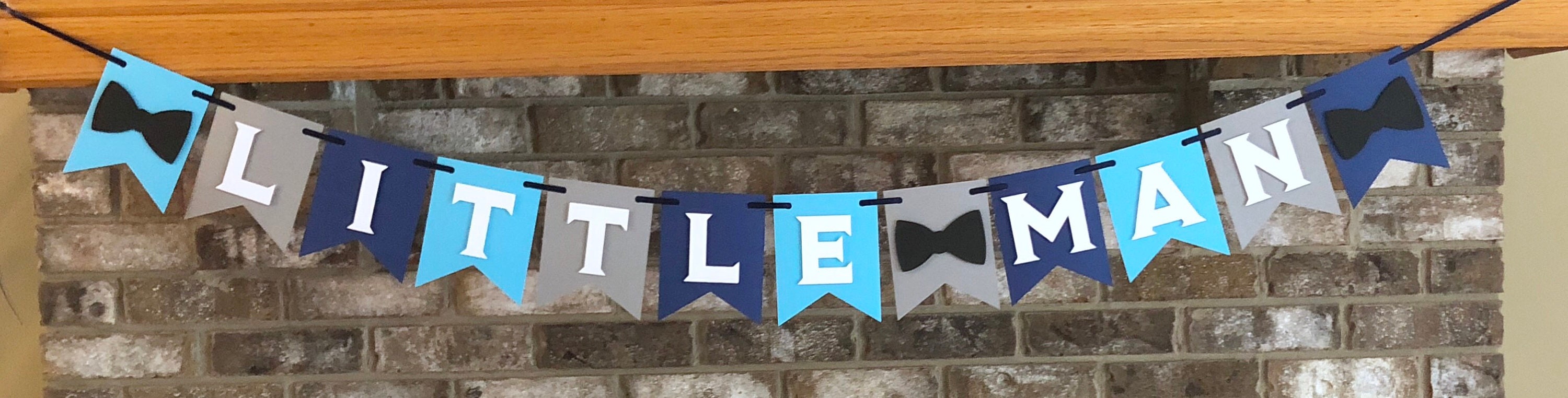 Little Man Banner Bow Tie Theme 1st Birthday Lil Man - Etsy
