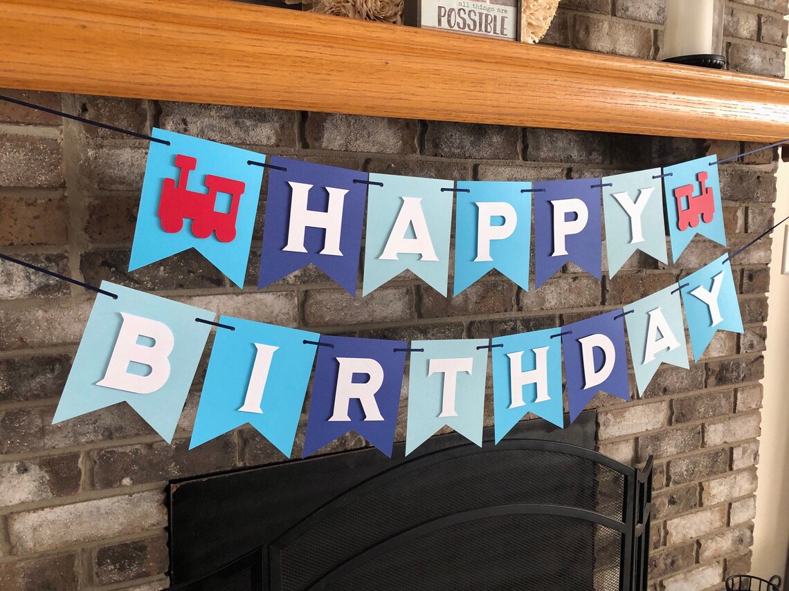 Train Birthday Banner Transportation Theme All Aboard | Etsy