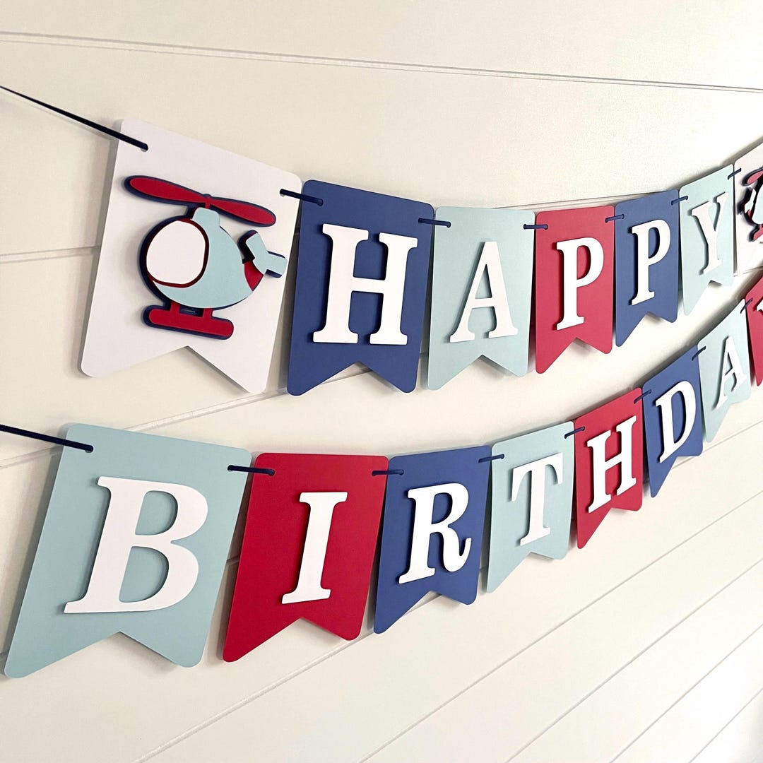 Helicopter Birthday Banner, Time Flies Party Theme - Etsy