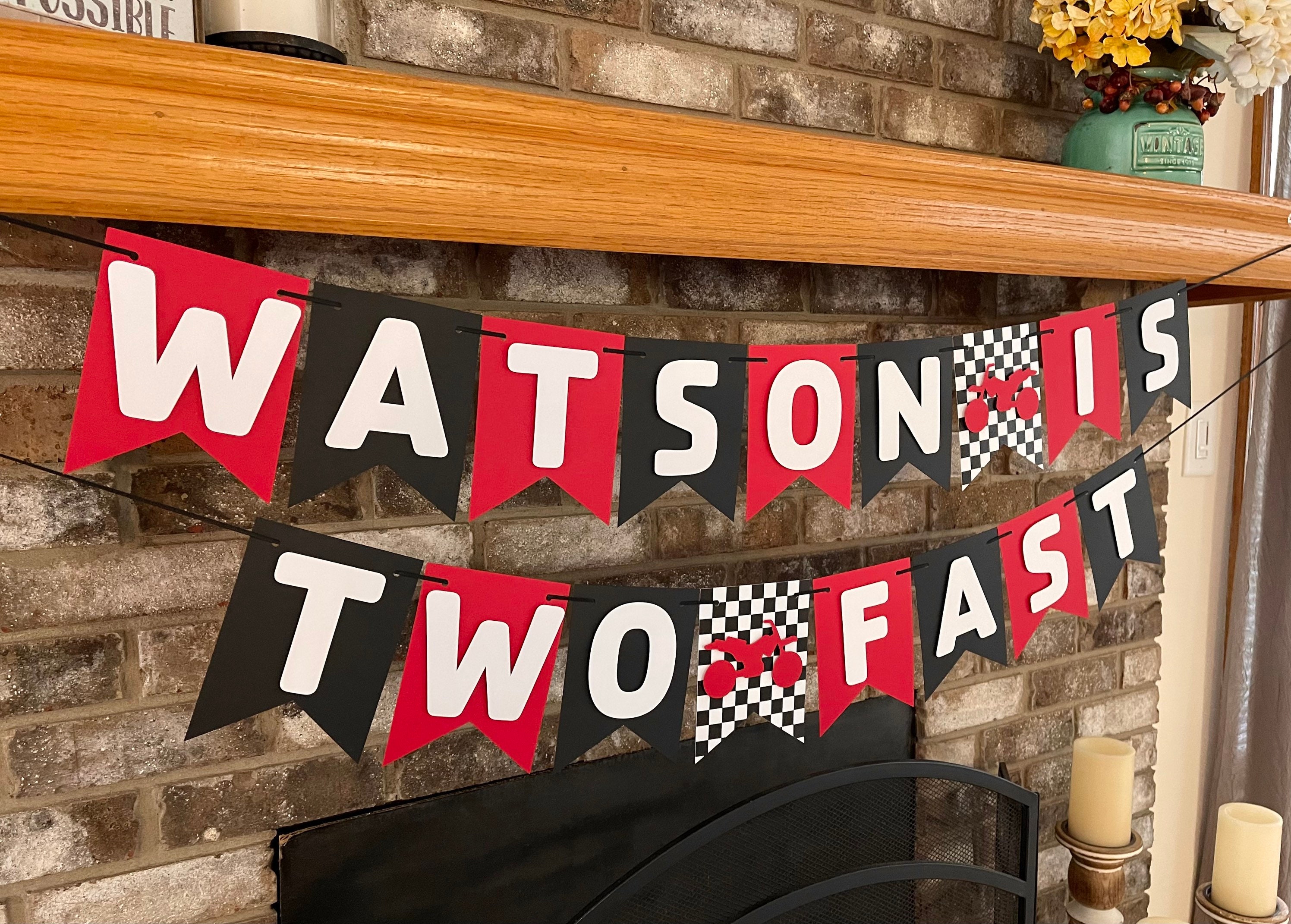 Dirtbike Two Fast Birthday Banner Motorcycle Party Theme | Etsy