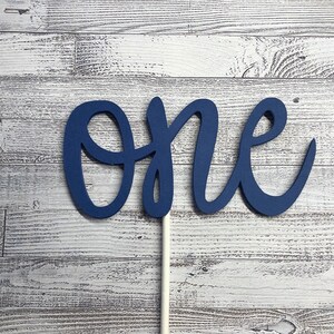 One Cake Topper, Blue First Birthday Decoration, Happy 1st Birthday - Etsy
