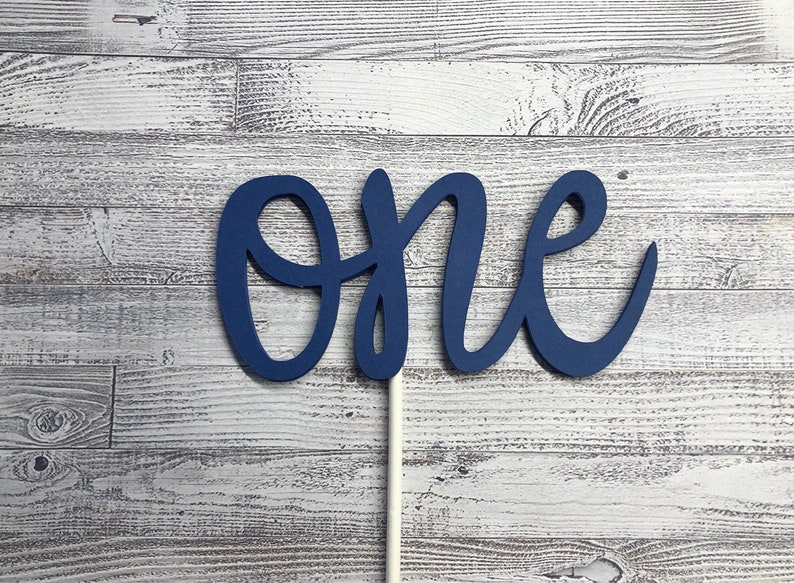 One Cake Topper, Blue First Birthday Decoration, Happy 1st Birthday ...