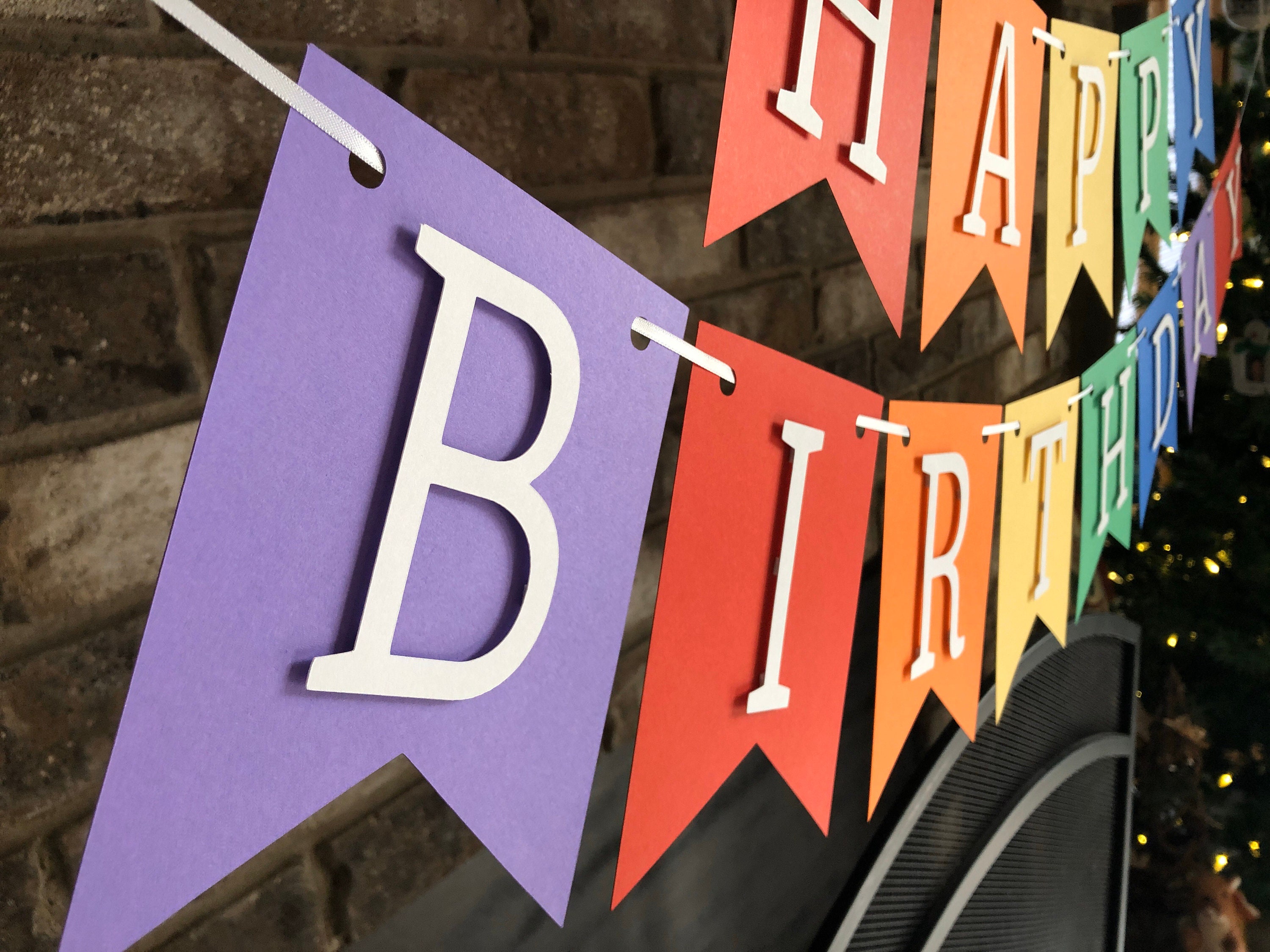 Rainbow Themed Party Banner Happy Birthday Decorations | Etsy