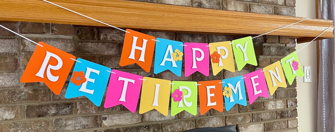 Happy Retirement Banner Luau Theme Beach Retirement Party | Etsy