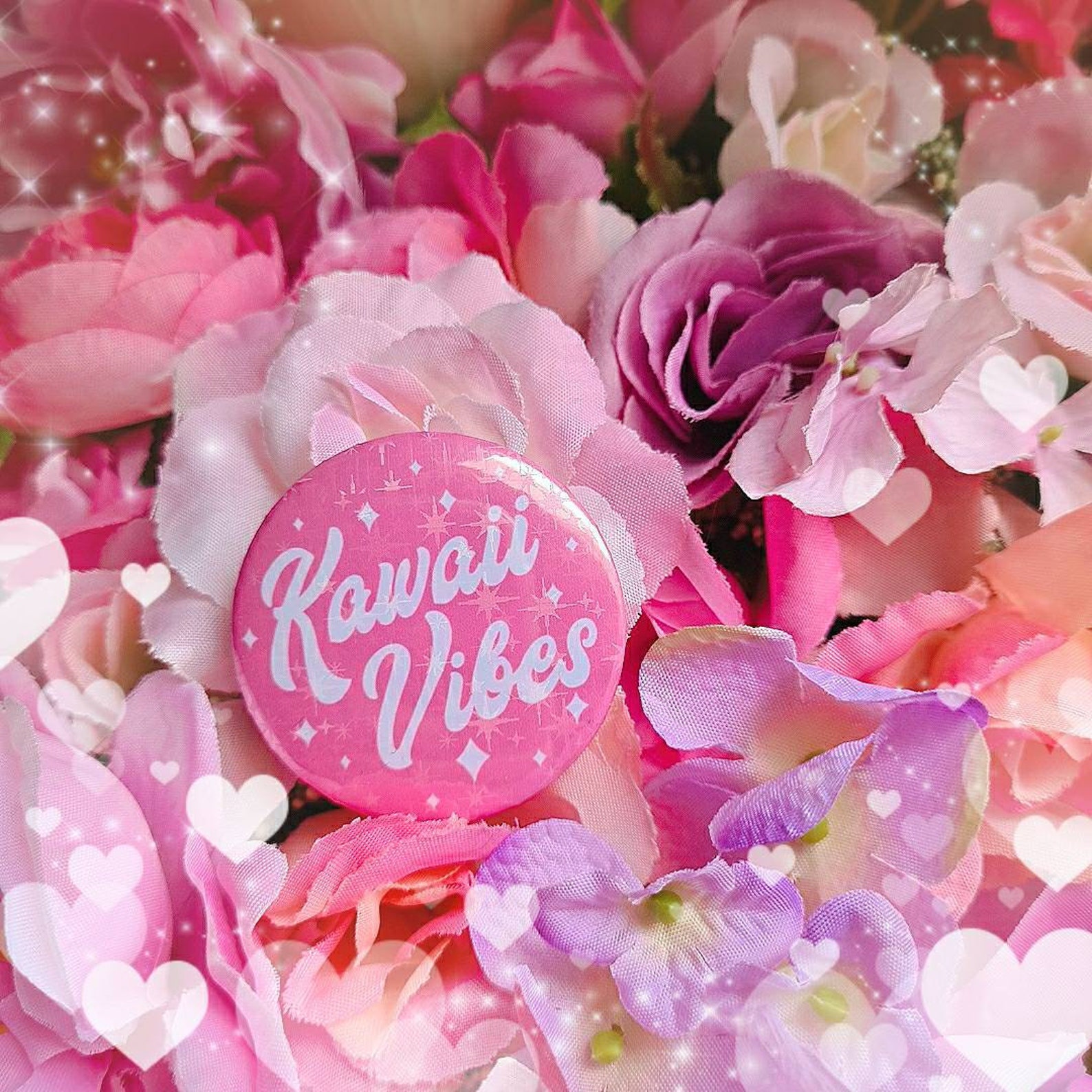 Kawaii Vibes Button/badge - Etsy