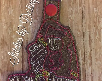 Rifle Bullet Keyfob Embroidery Design File 4x4 hoop No Font | Etsy