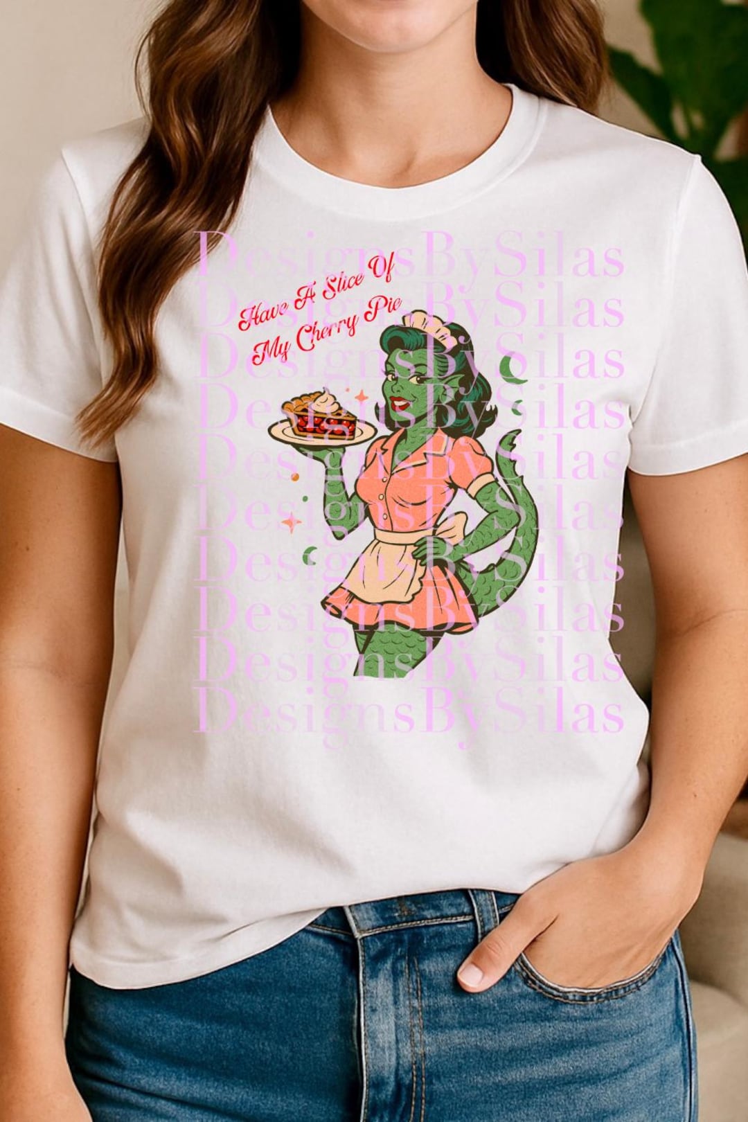 Retro Horror Waitress Clipart: Cherry Pie Mermaid PNG (digital Download ...
