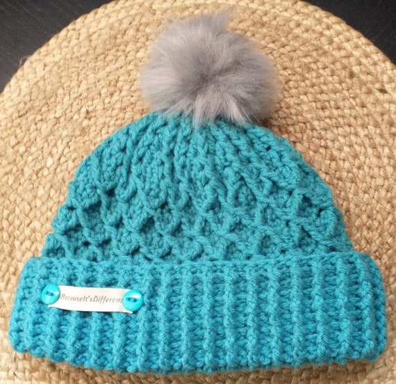 Teal Diamond Beanie