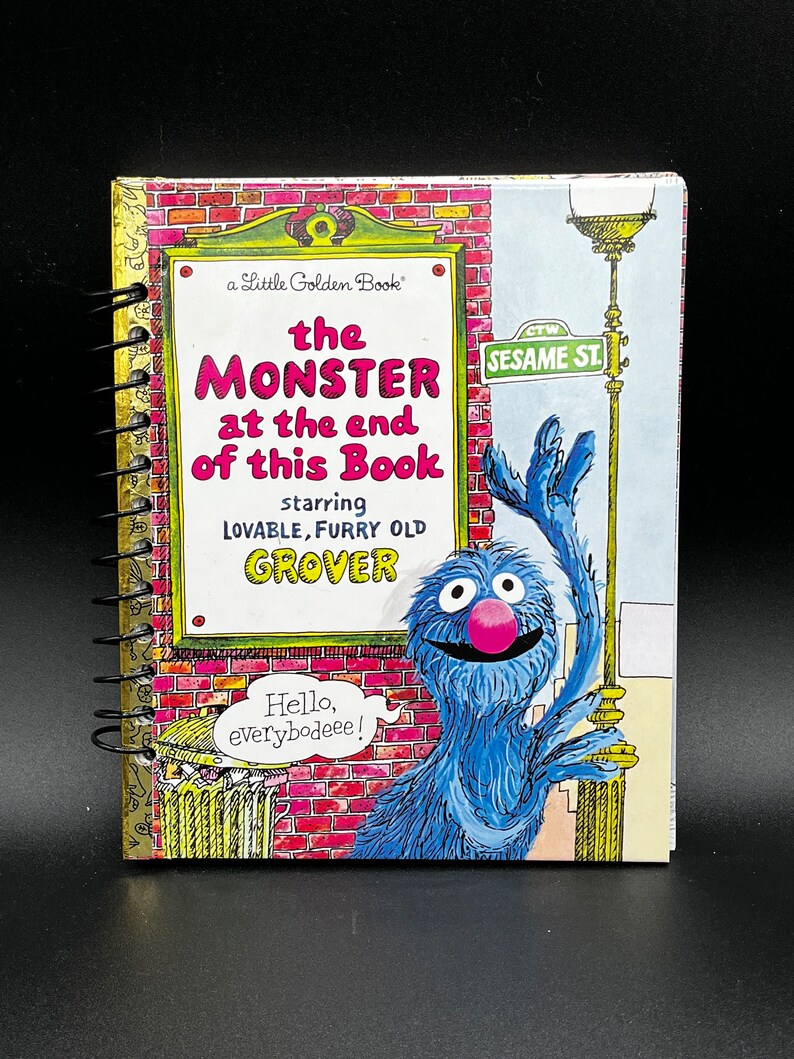 Upcycled Golden Book Journal | Grover Monster Notebook | Nostalgic ...