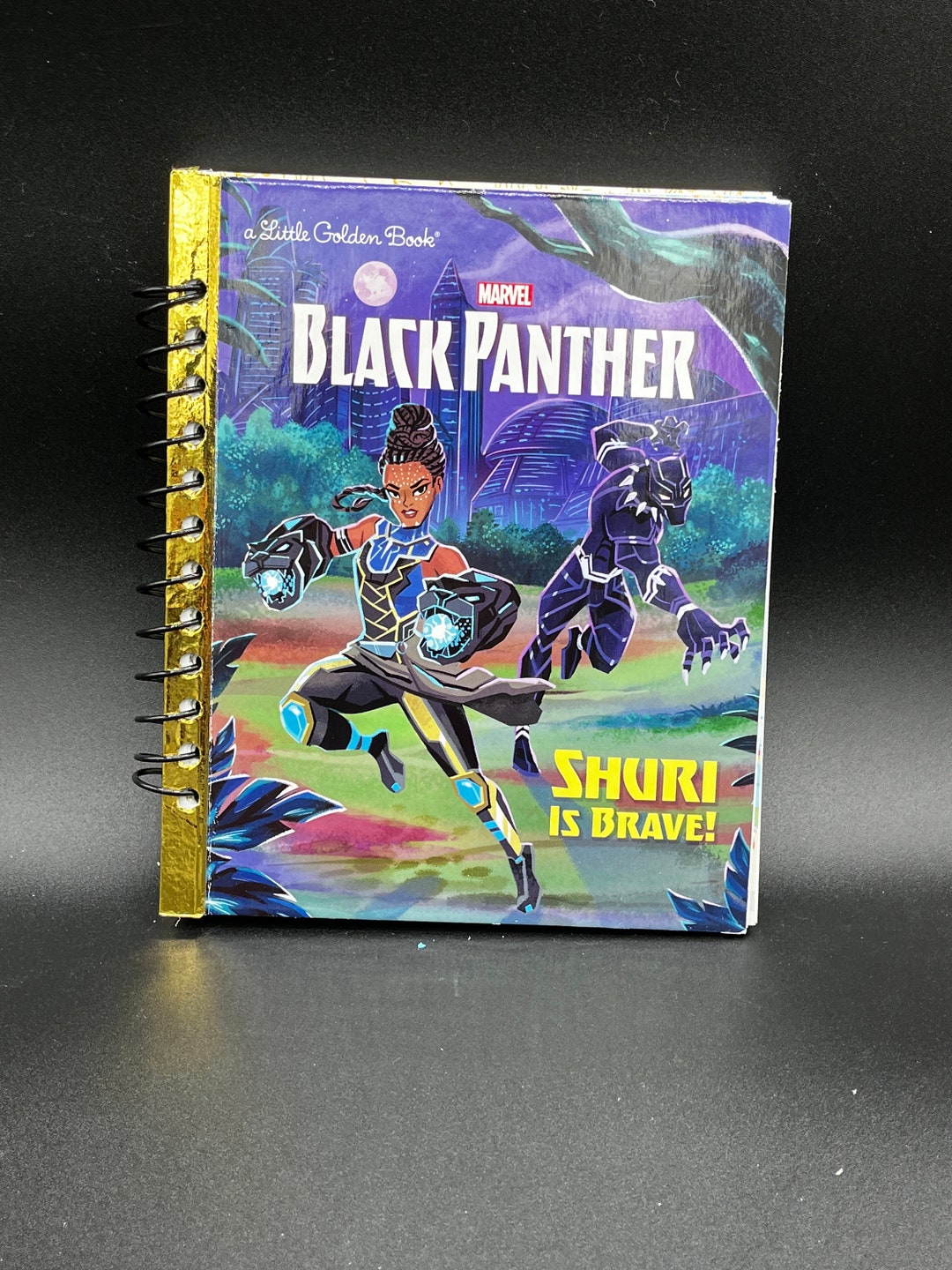 Upcycled Black Panther Golden Book Journal – Handmade Marvel Superhero ...
