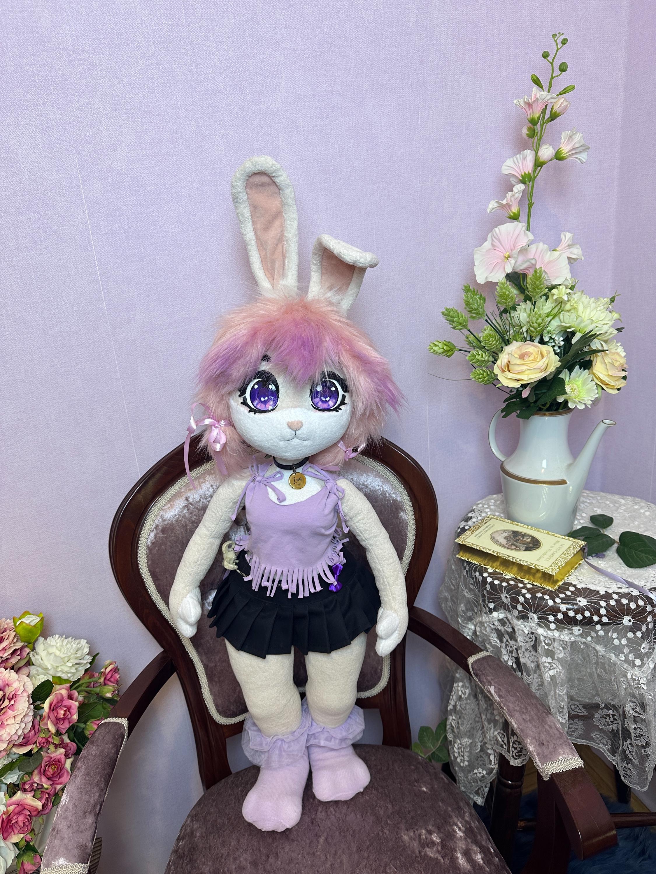 Large Kemono Bunny Plush Doll: Anthro Fursuit-style Plushie - Etsy