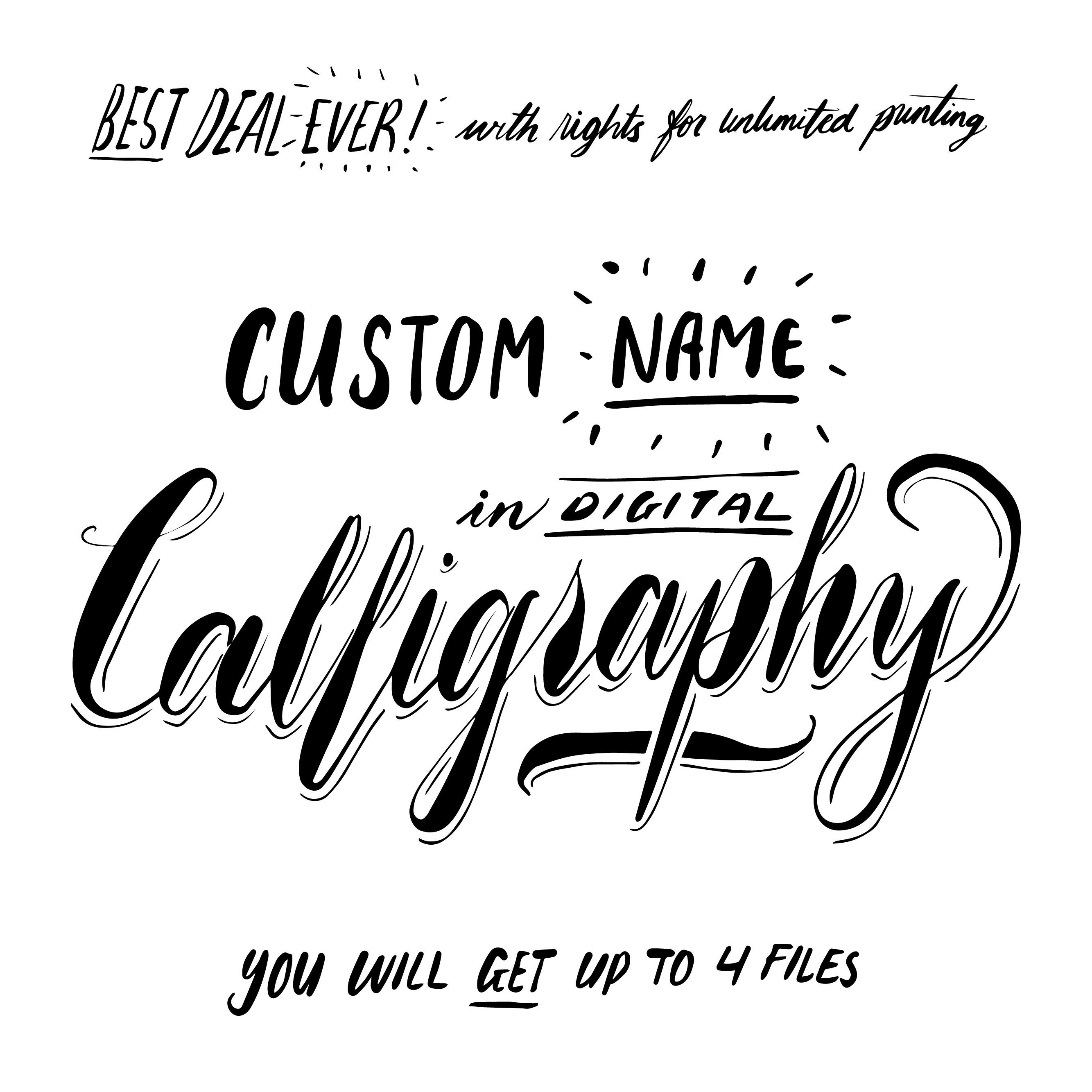 Custom Calligraphy Name PNG File Download Printable Digital Lettering ...