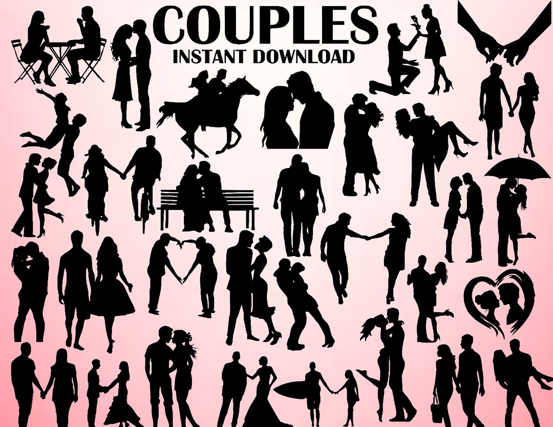 Couples SVG Bundle, 32 Images, Couples in Love, Dating SVG, Couples ...