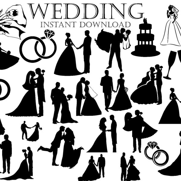 Silhouette Wedding - Etsy