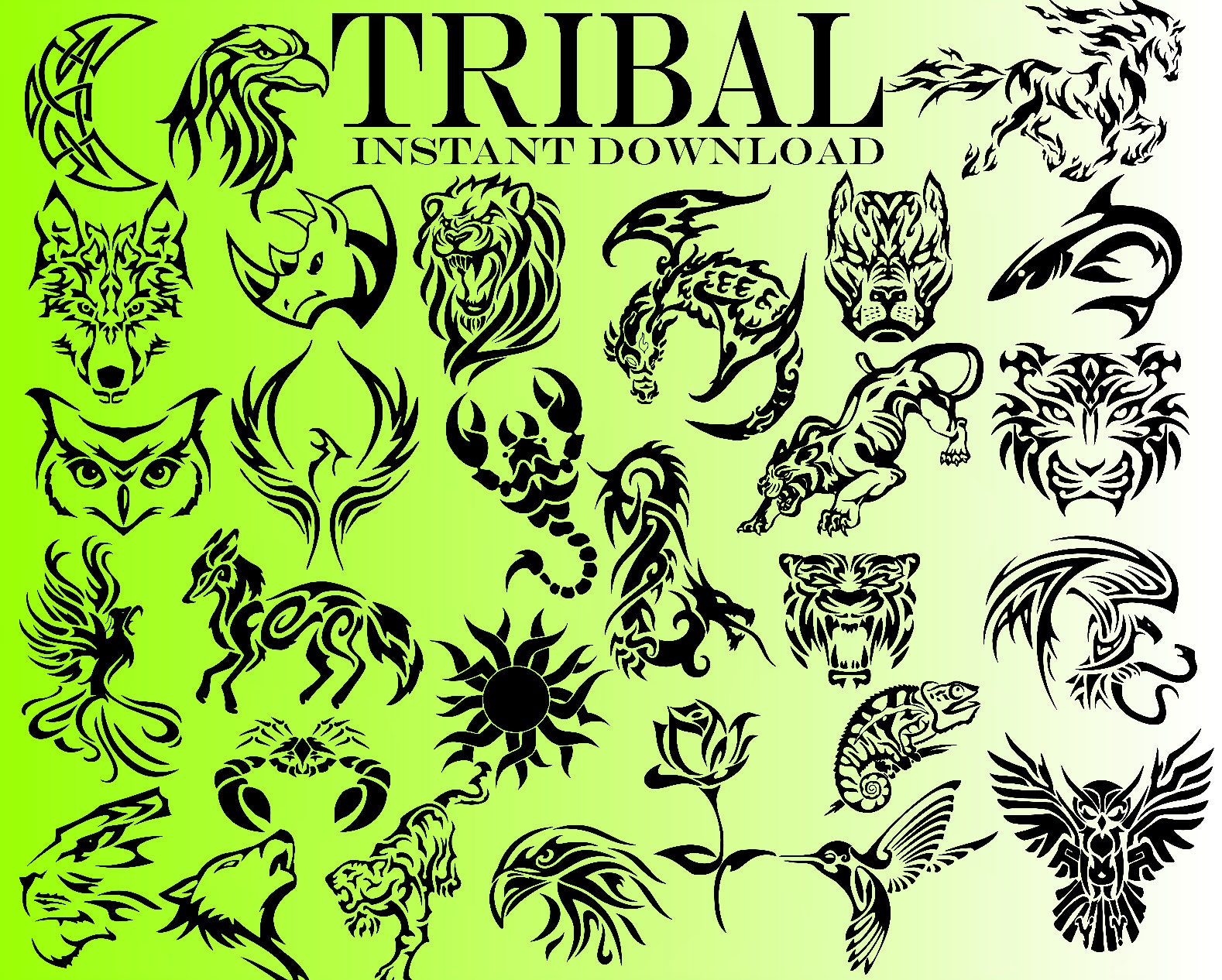 Tribal Bundle svg 30 images tribal svg animal SVG animal - Etsy España
