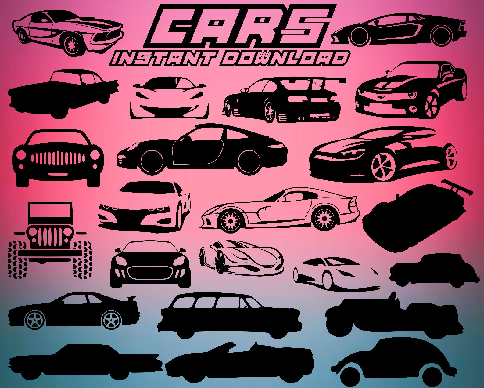 Car Svg Bundle, 23 Images, Vehicle Svg, Sport Car Svg, Vintage Car ...