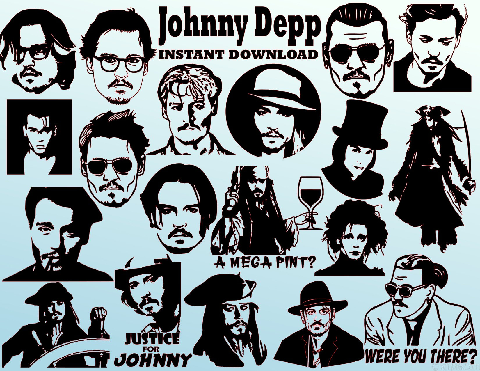 Johnny Depp SVG Bundle, 19 Images, Actor Svg, Were You There Svg, Justice for Johnny SVG, Johnny ...