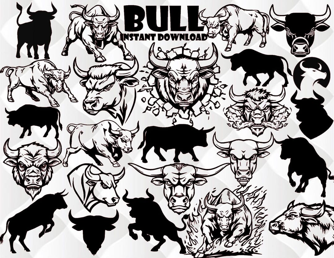 Bull Bundle SVG File, 25 Images, Bull Svg, Bull Png Files, Toro Svg ...