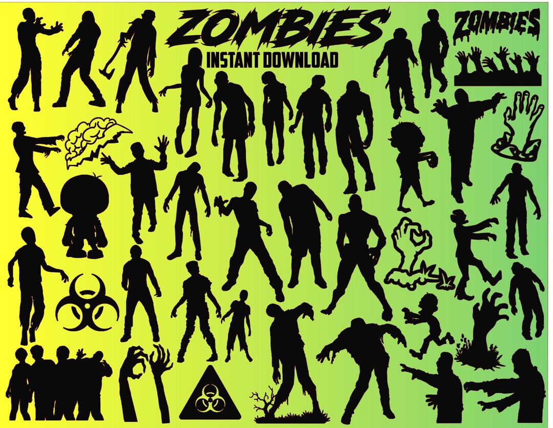 Zombies Svg Bundle, 38 Images, Halloween Party, Halloween Svg, Zombie ...