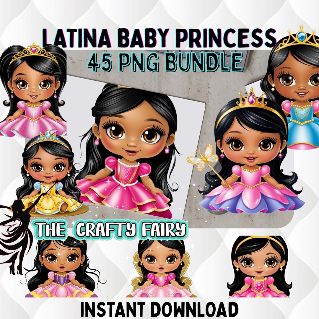 45 Latina Princess Clipart, Royal Babyshower PNG (digital Download) - Etsy