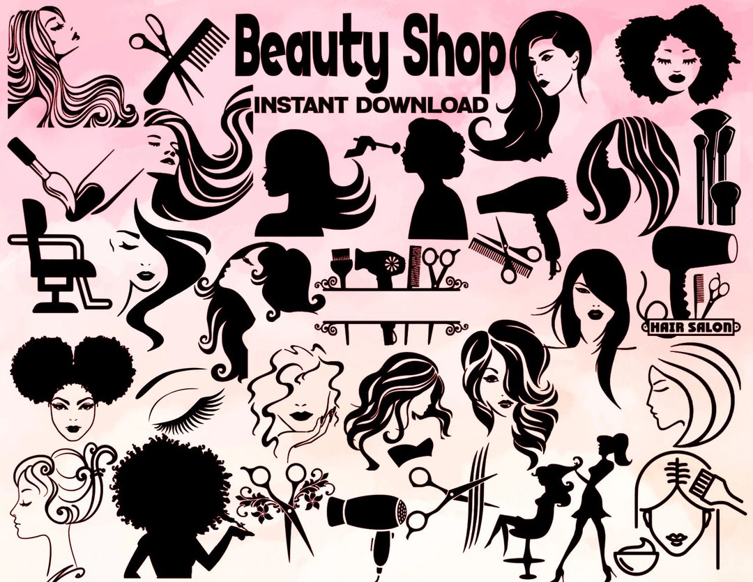 Beauty Shop Svg Bundle, 30 Images, Salon Svg, Hair Stylist Svg , Women ...