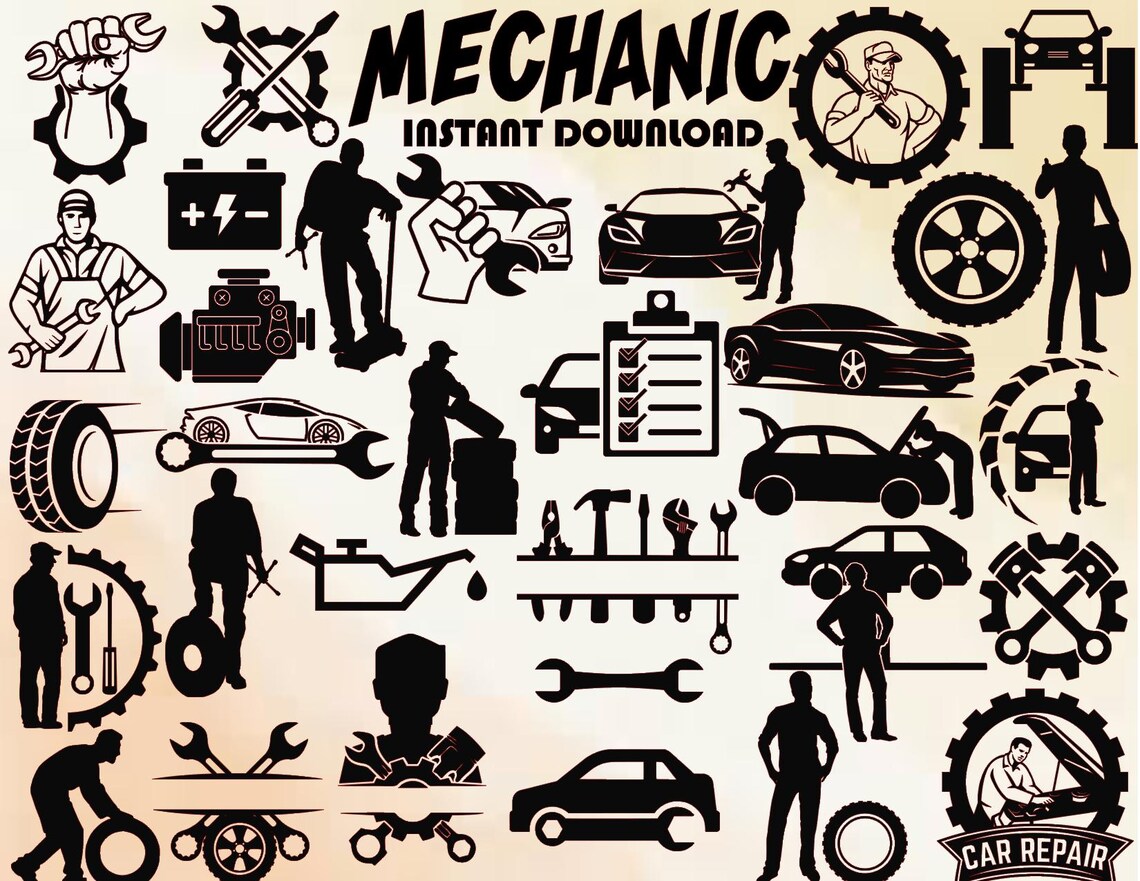 Car Mechanic Svg Bundle, 32 Images, Vehicle Svg, Mechanic Svg, Mechanic ...