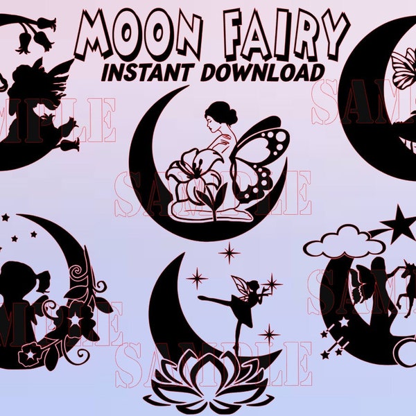 Fairy Moon Svg - Etsy