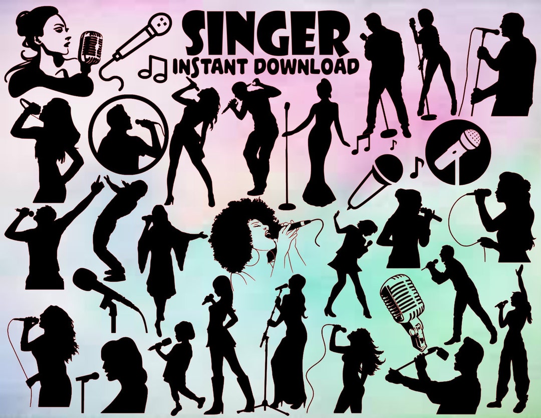 Singer Svg Bundle, 30 Images, Music SVG, Singing PNG, Singing Svg ...