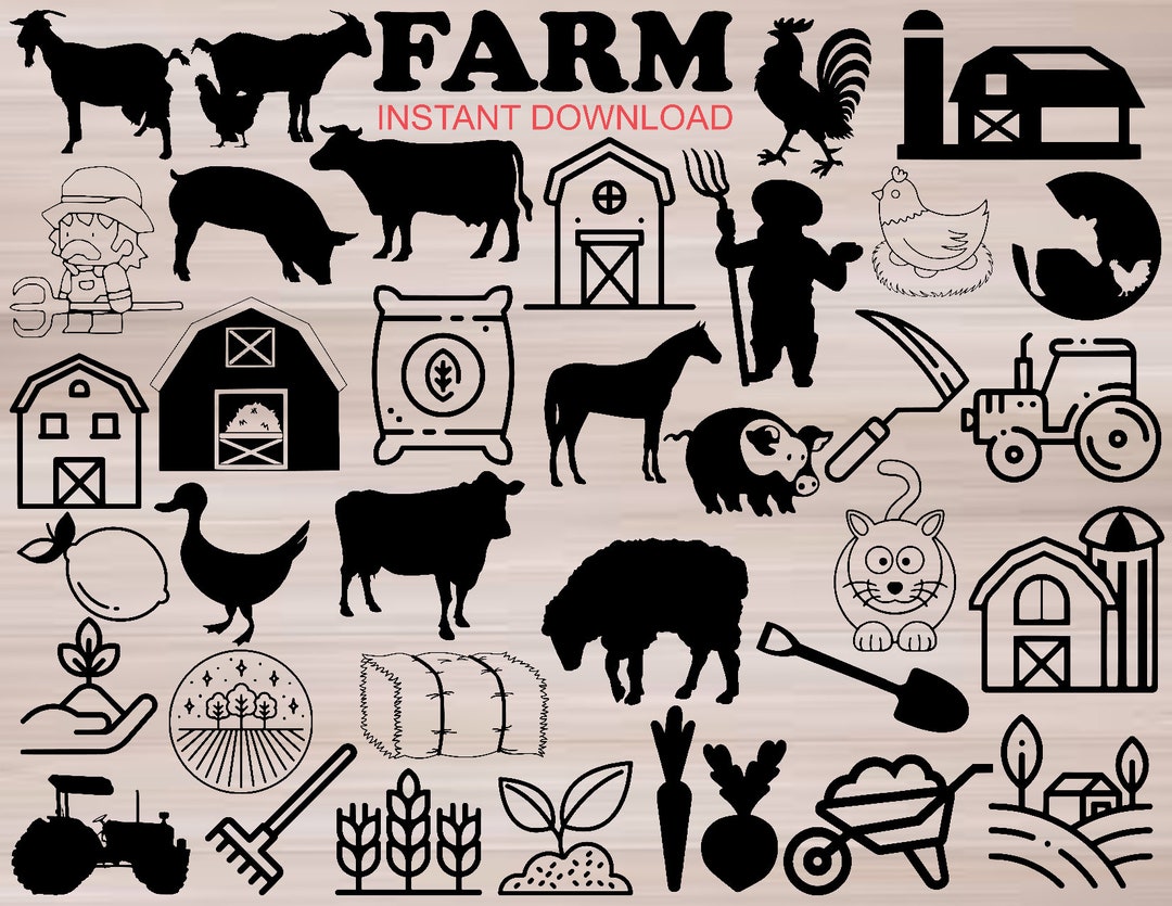 Farm Bundle Svg, 36 Images, Farm SVG, Farm Animals Svg , Farm Vector ...