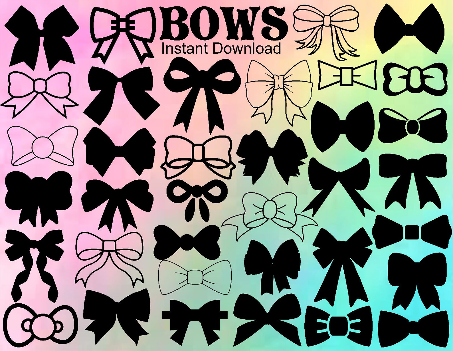 Bows SVG Bundle, 36 Images Bow Svg, Bow Clipart, Bow Png, Ribbon Bow ...