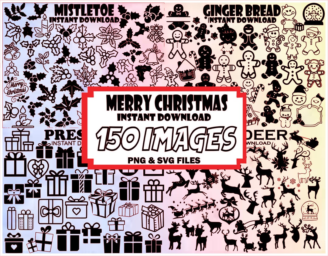 150 Christmas SVG Bundle Christmas Svg Gingerbread Svg - Etsy