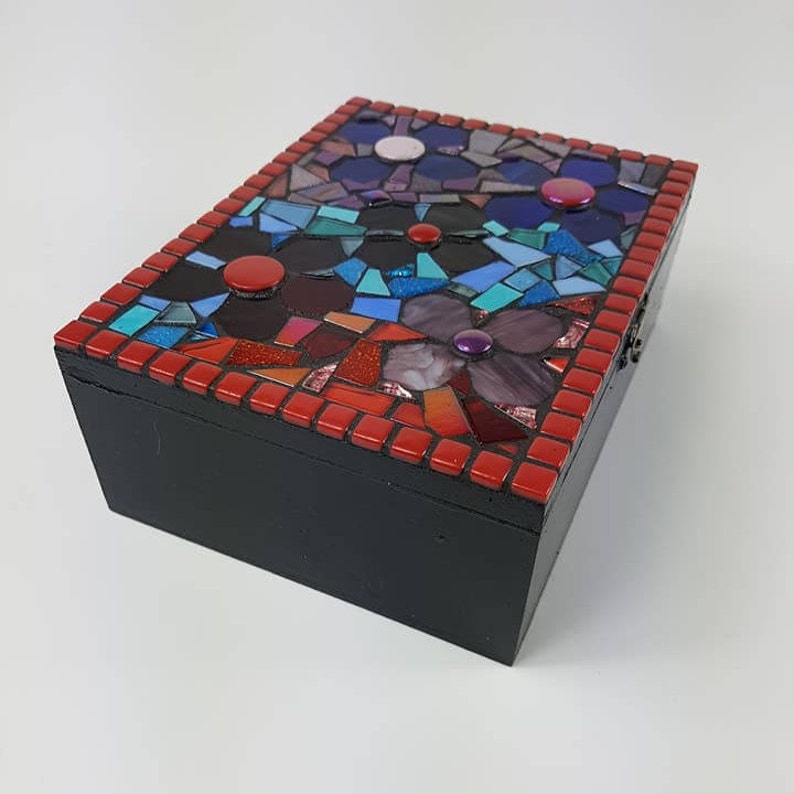 Mosaic Trinket Box Mosaic Jewellery Box Mosaic Box Mosaic - Etsy
