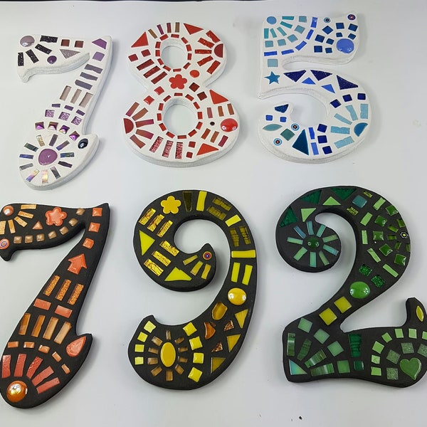 Mosaic House Number - Etsy