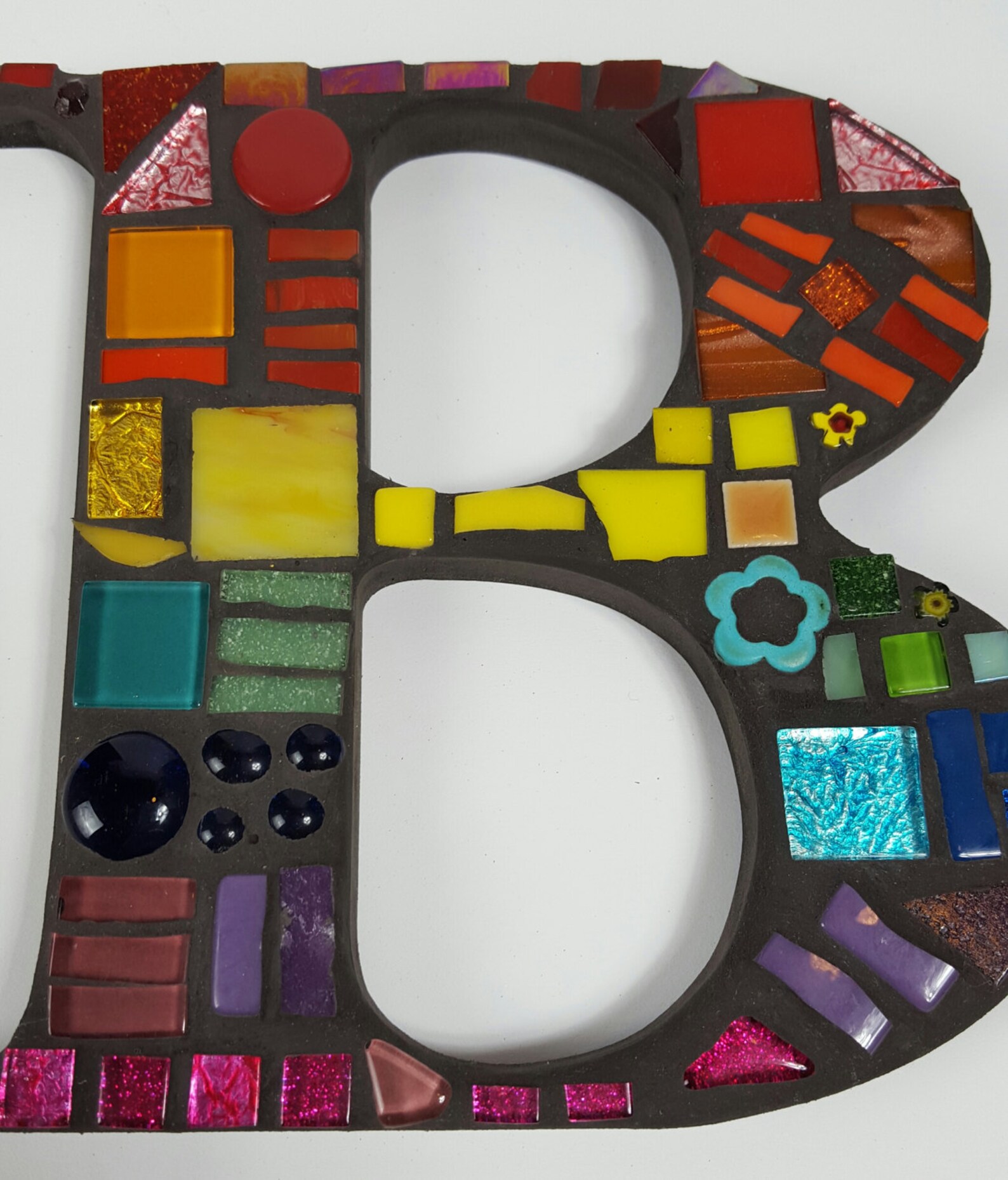 Mosaic Letters in Bright Rainbow Colours. Made to Order Mosaic MDF ...