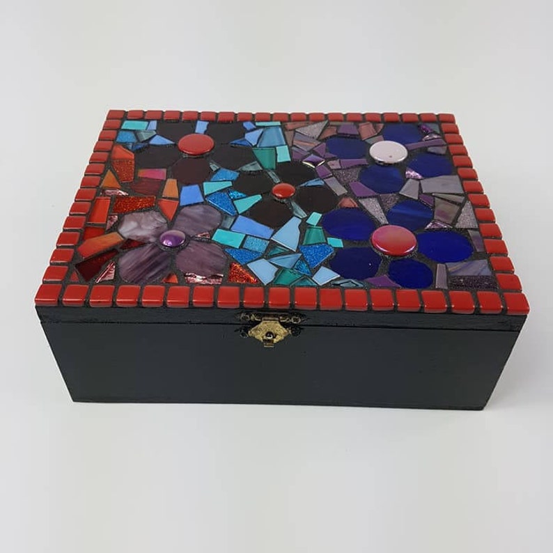 Mosaic Trinket Box Mosaic Jewellery Box Mosaic Box Mosaic - Etsy
