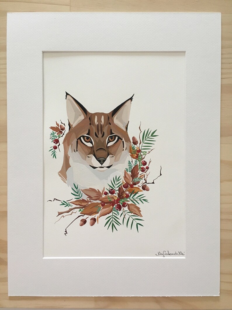 Bobcat Original Painting Bobcat Art Wildcat Painting Weding | Etsy