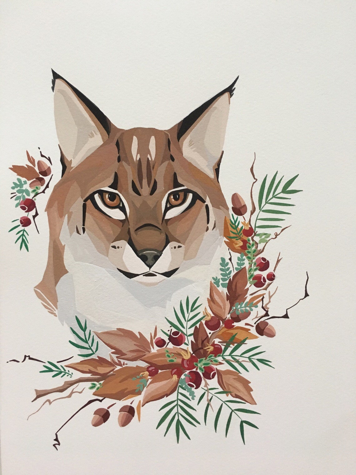 Bobcat Original Painting Bobcat Art Wildcat Painting Weding | Etsy