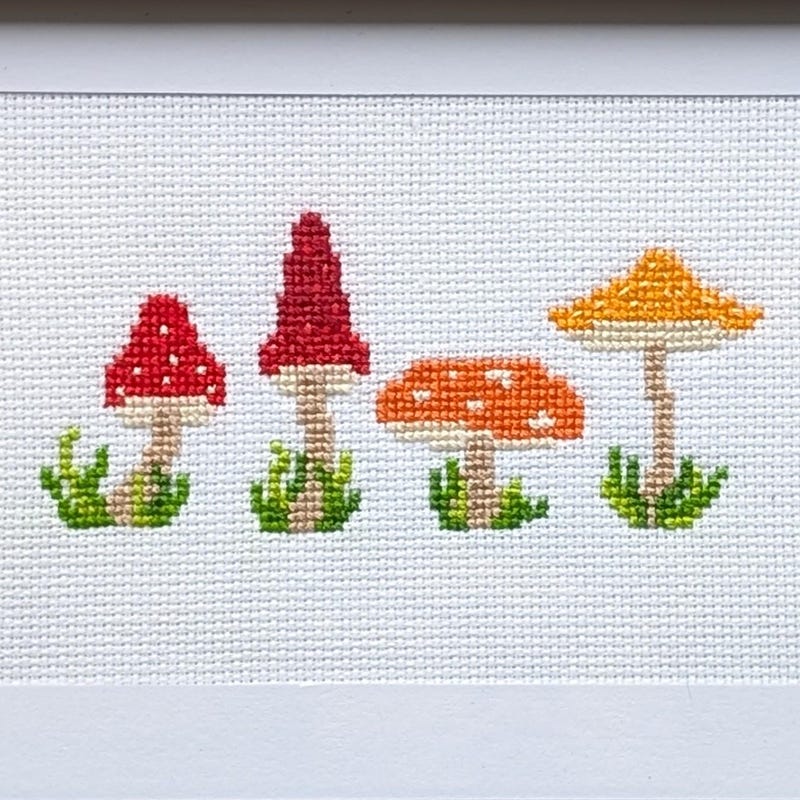 Cross Stitch Red Mushroom - Etsy
