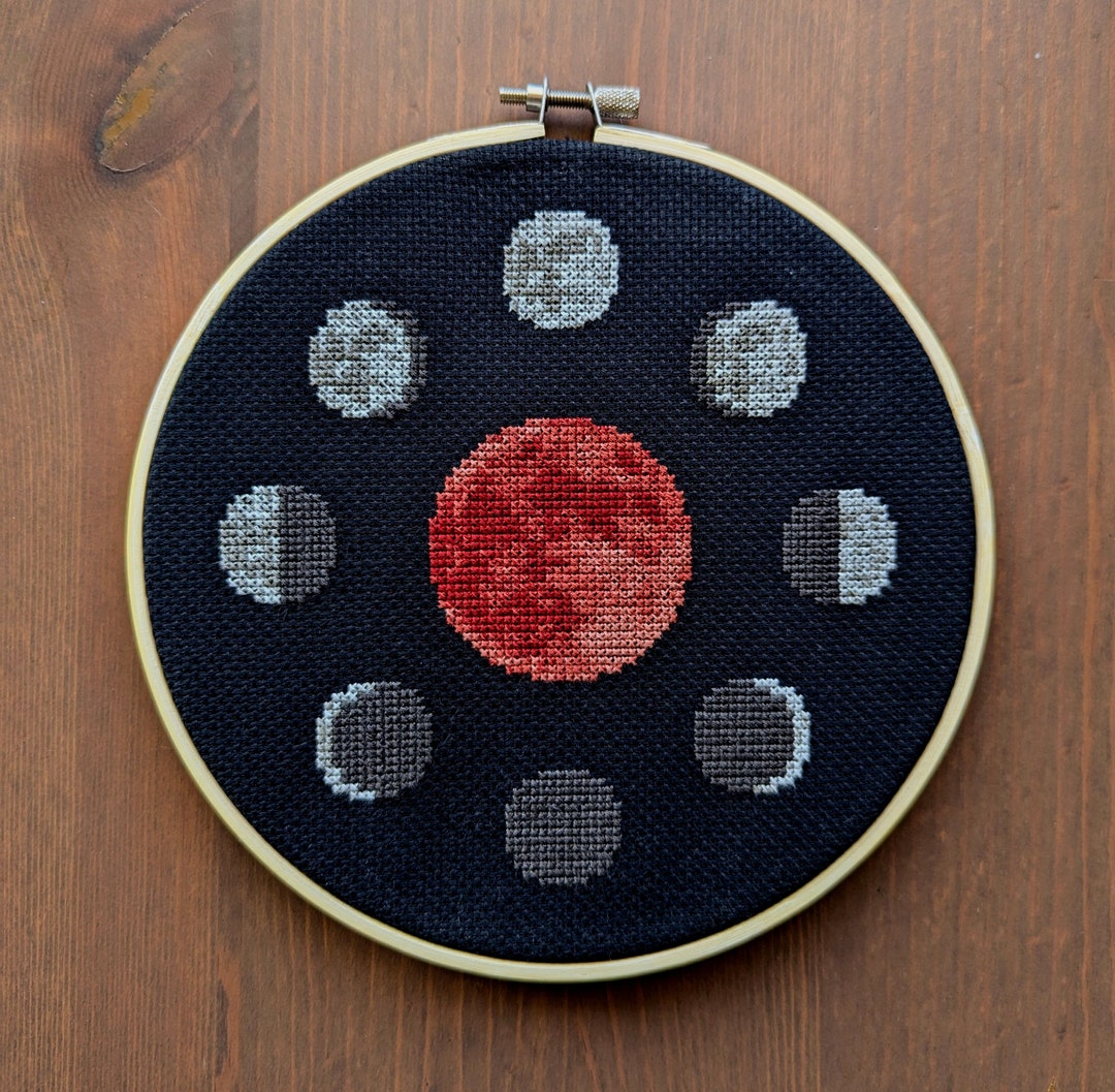 Blood Moon Phases Digital Cross Stitch Pattern - Etsy